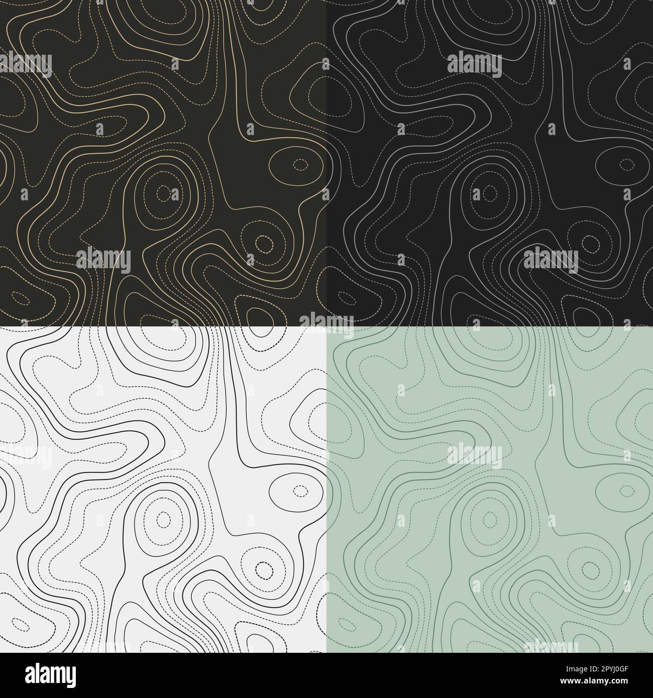 Topography patterns. Seamless elevation map tiles. Captivating isoline background. Awesome ...
