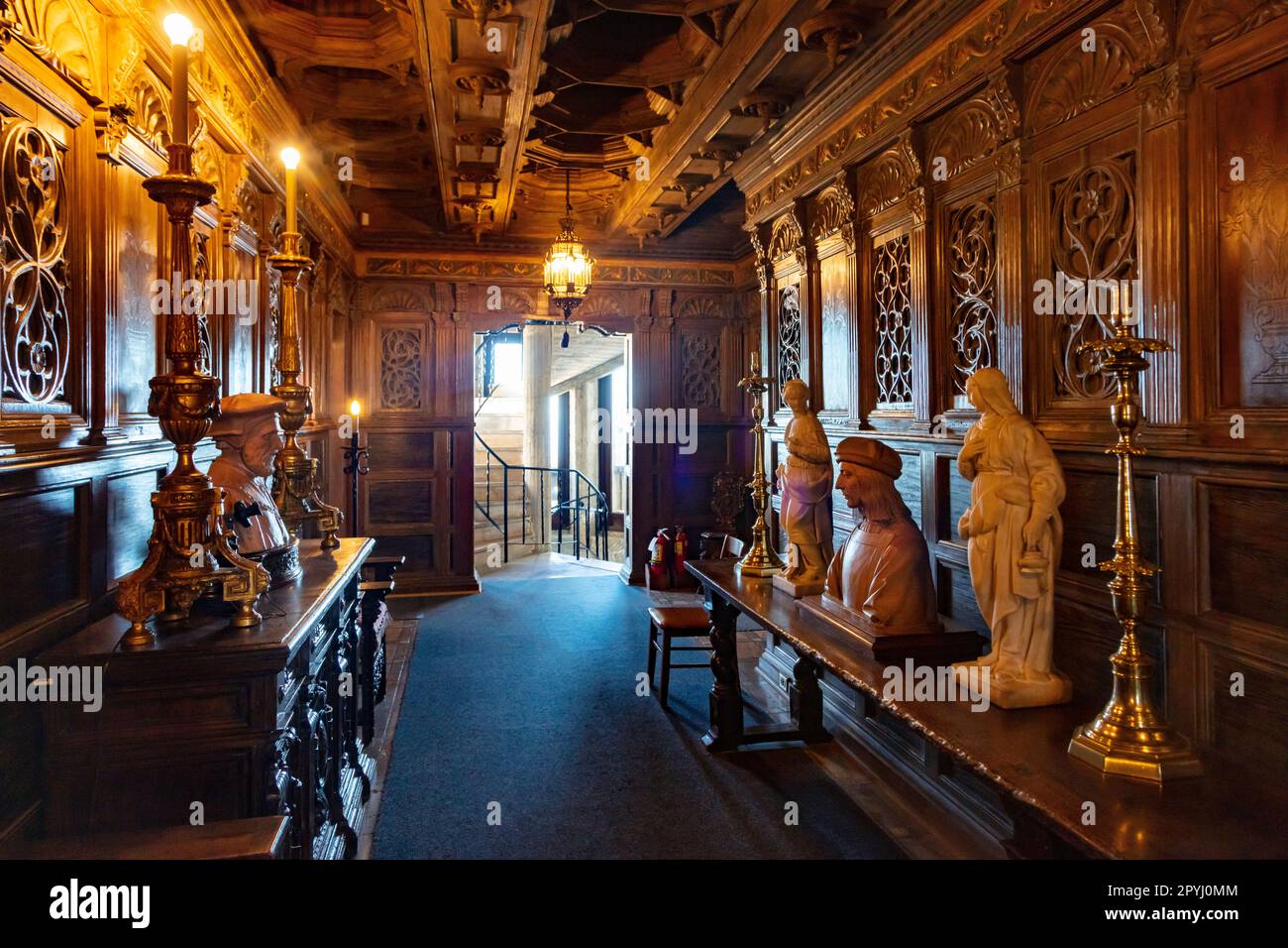 Interior of Hearst Castle, built by William Randolph Hearst, is located ...