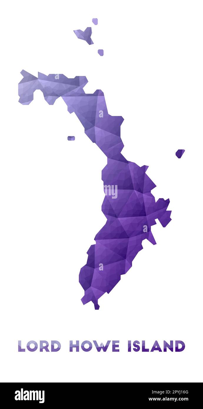 Map of Lord Howe Island. Low poly illustration of the island. Purple ...