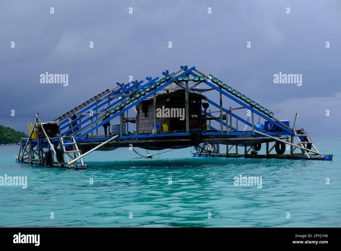 Indonesia Anambas Islands - Telaga Island Bagan perahu - boat to lift ...