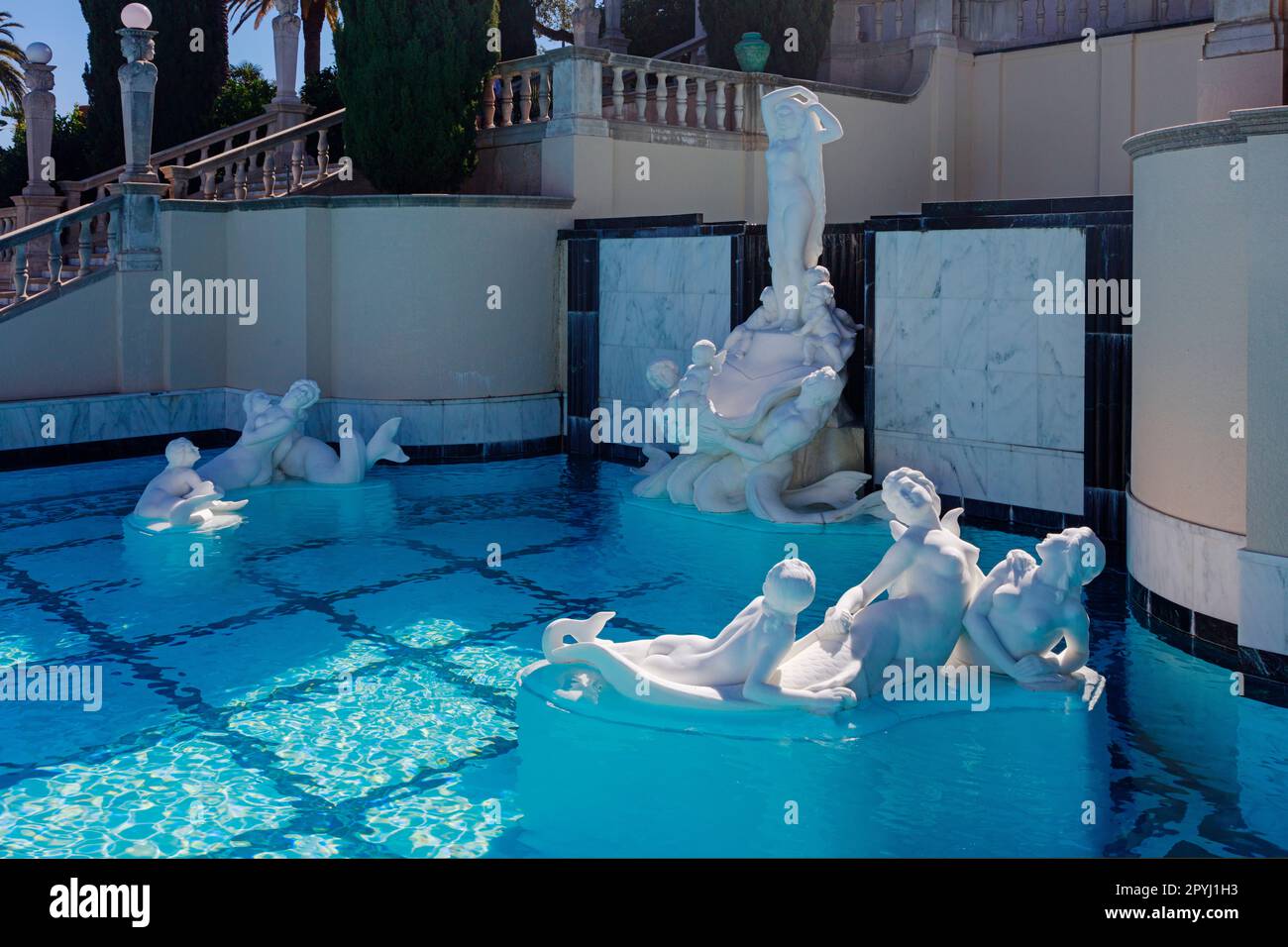 Neptune swimming pool at Hearst Castle, built by William Randolph ...
