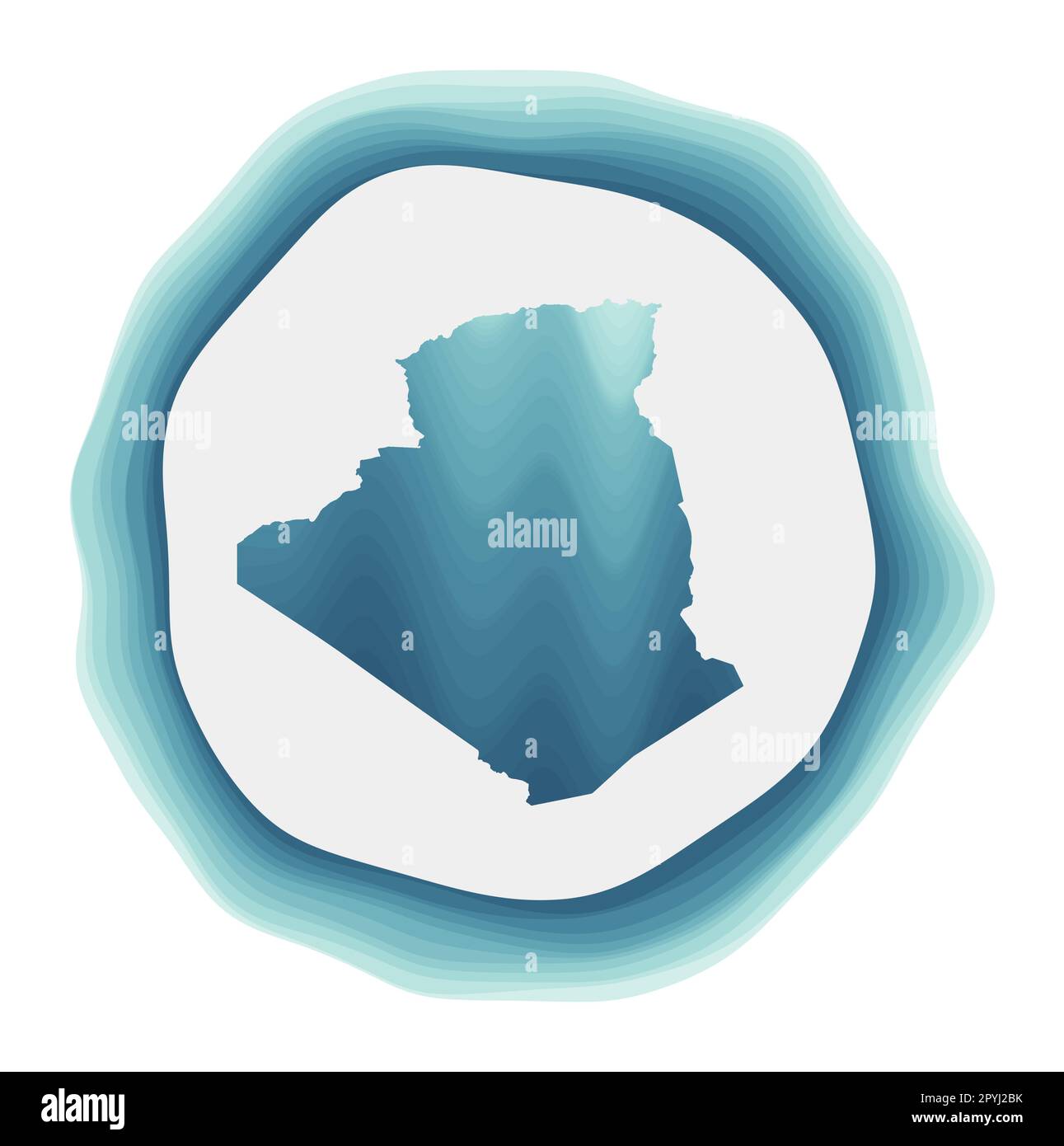 Algeria logo. Badge of the country. Layered circular sign around ...