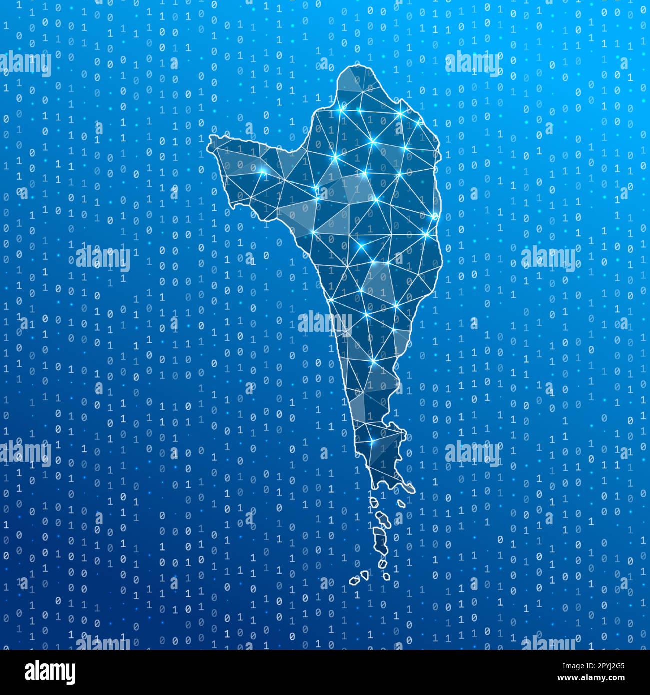 Network map of Phu Quoc. Island digital connections map. Technology ...
