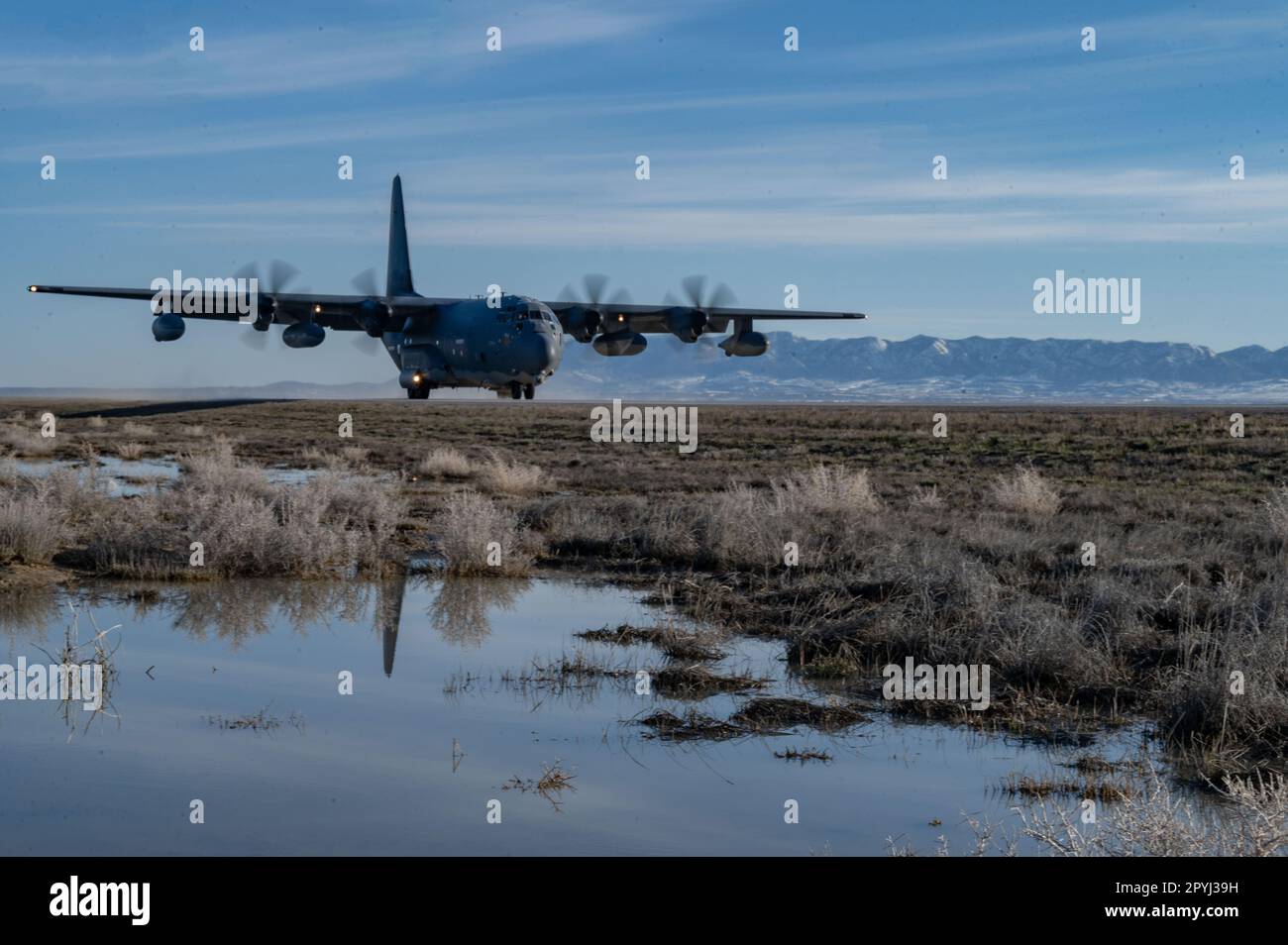 An MC-130J Commando II lands on Highway 287 during Exercise Agile ...