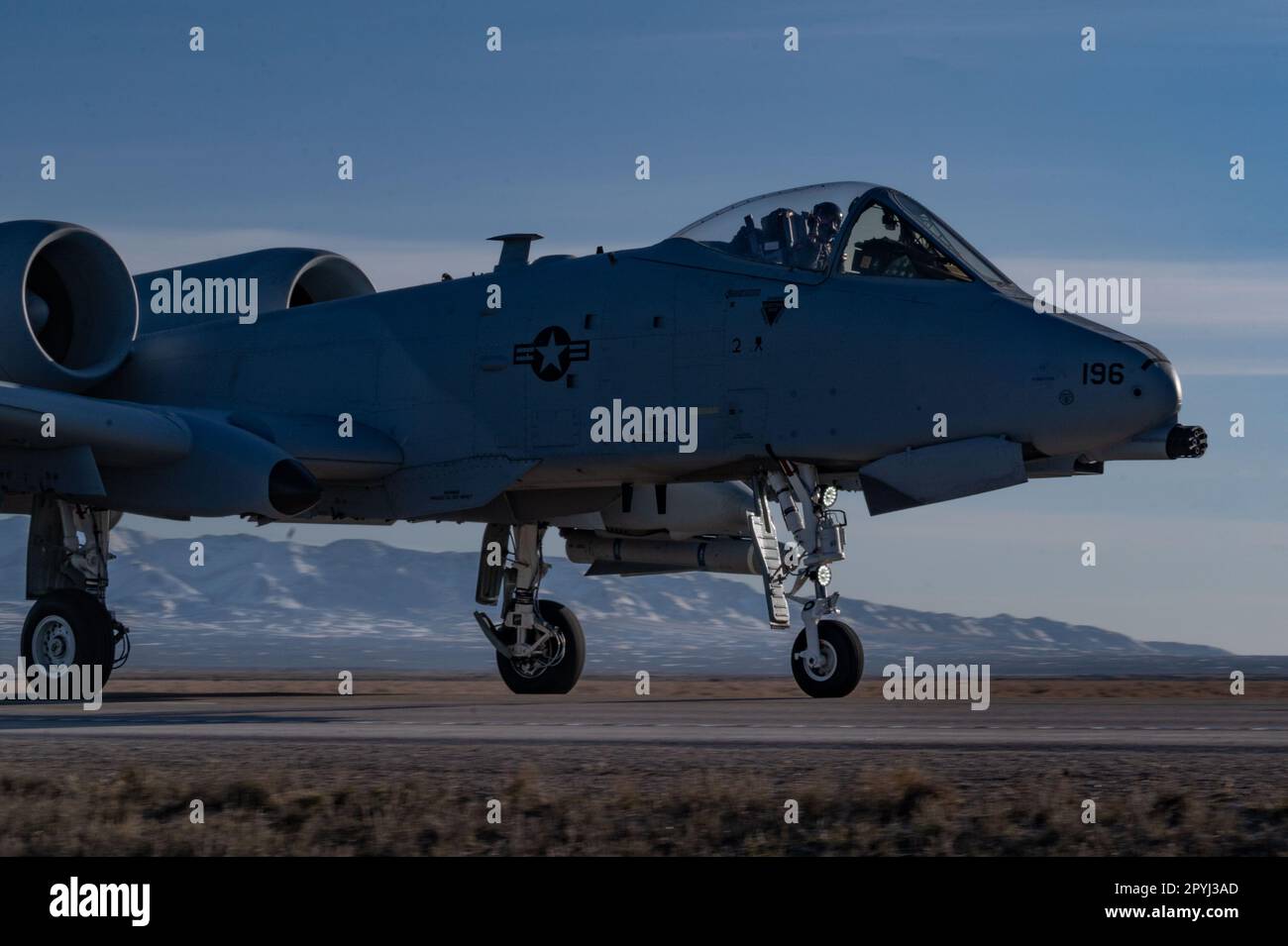 An A-10 Thunderbolt II “Warthog” lands on Highway 287 during Exercise ...