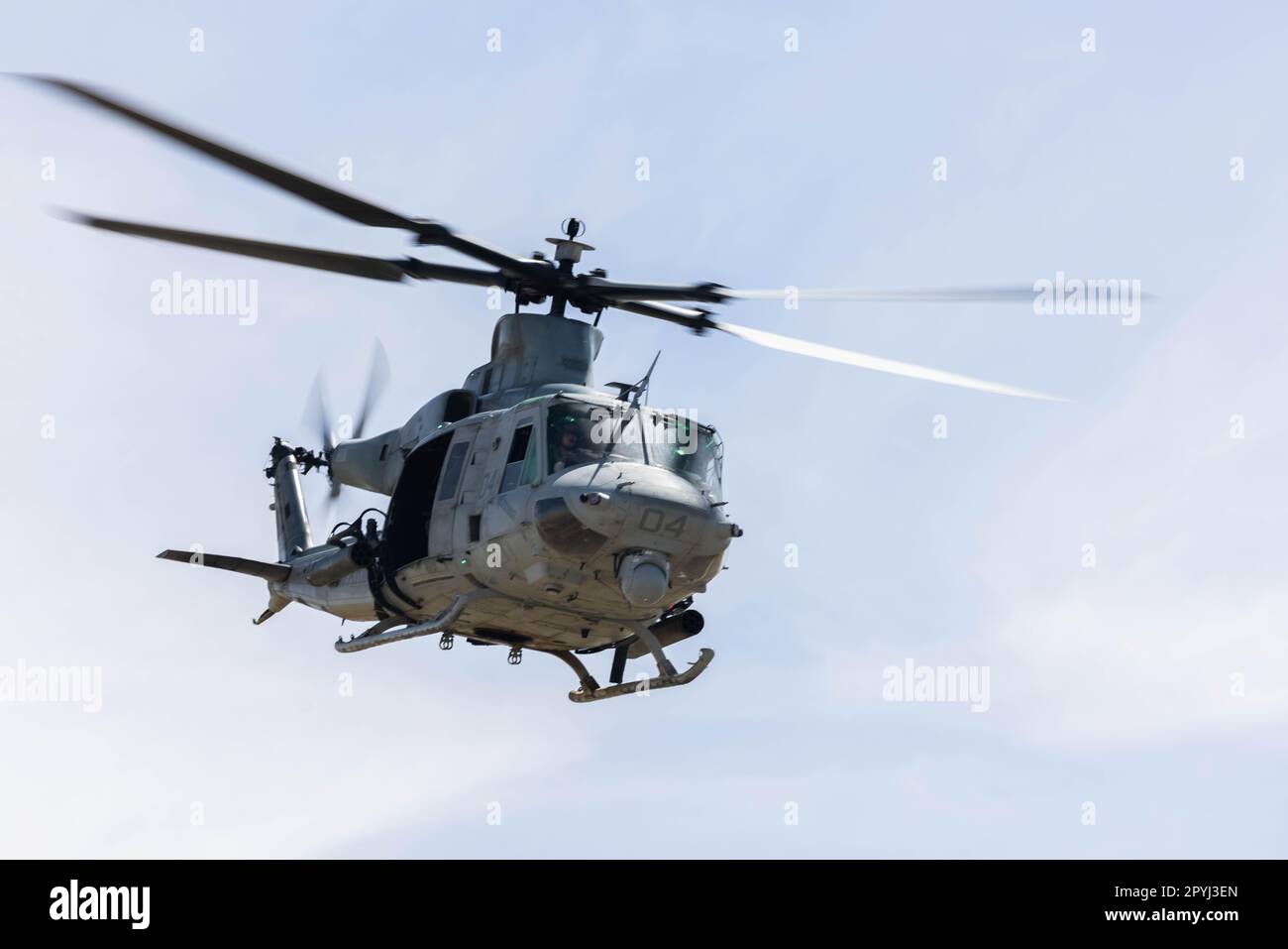 A U.S. Marine Corps UH-1Y Venom helicopter with Marine Light Attack ...