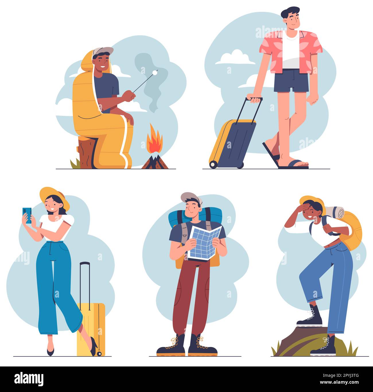 Set of tourists people Stock Vector Image & Art - Alamy
