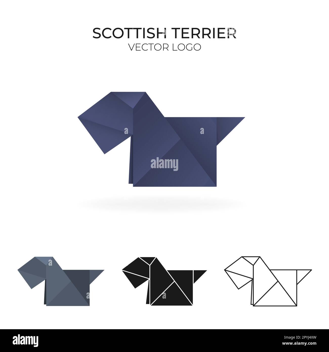 Set origami paper dog Cut Out Stock Images & Pictures - Alamy