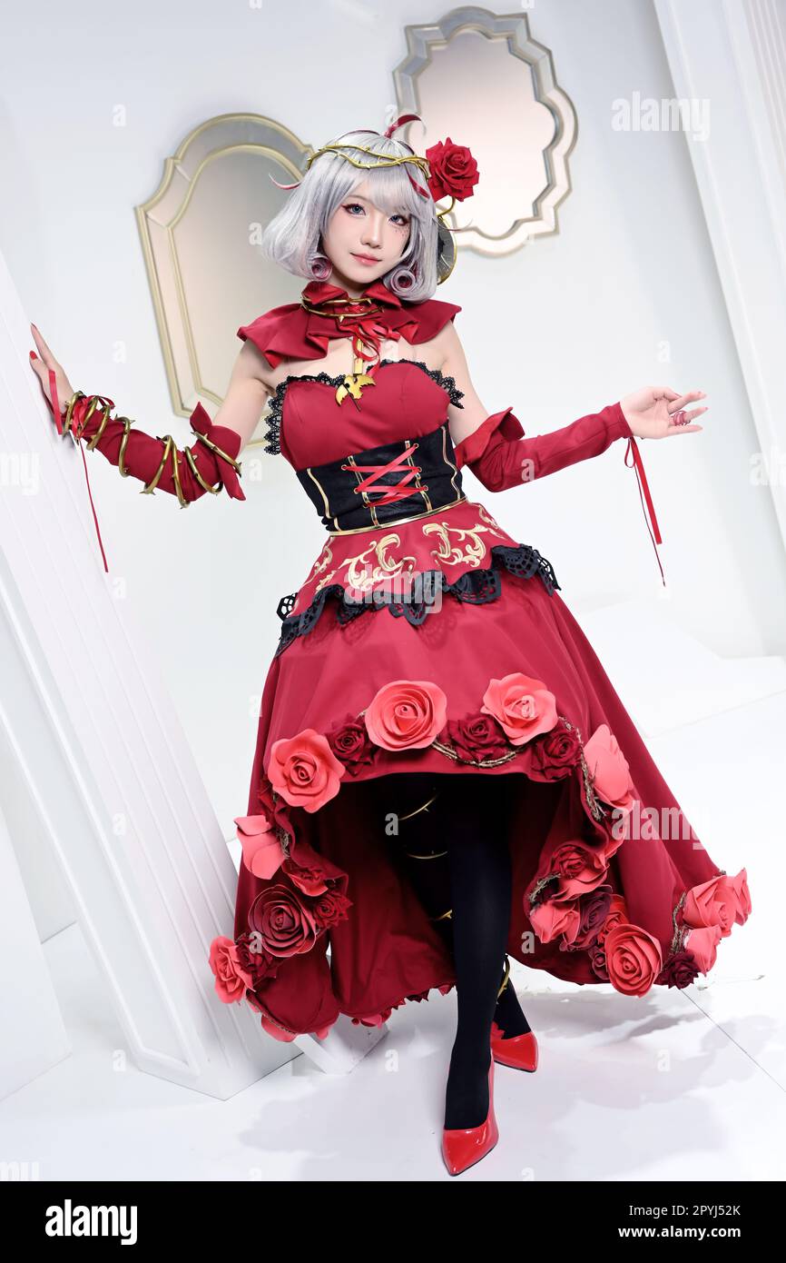 SHANGHAI, CHINA - MAY 3, 2023 - Cosplayers at the takt op booth at the ...