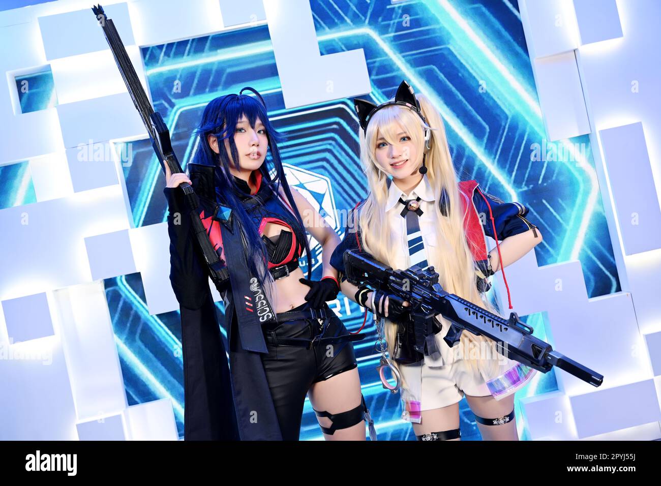 SHANGHAI, CHINA - MAY 3, 2023 - Cosplayers at the CALABIYAU booth at the 29th comicup Fair in ...