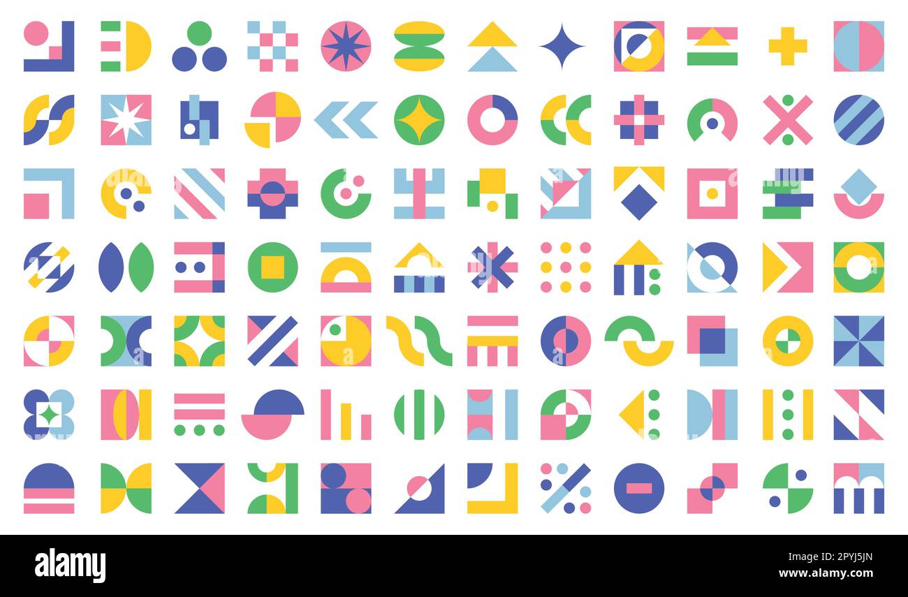 Colored bauhaus icons Stock Vector Image & Art - Alamy