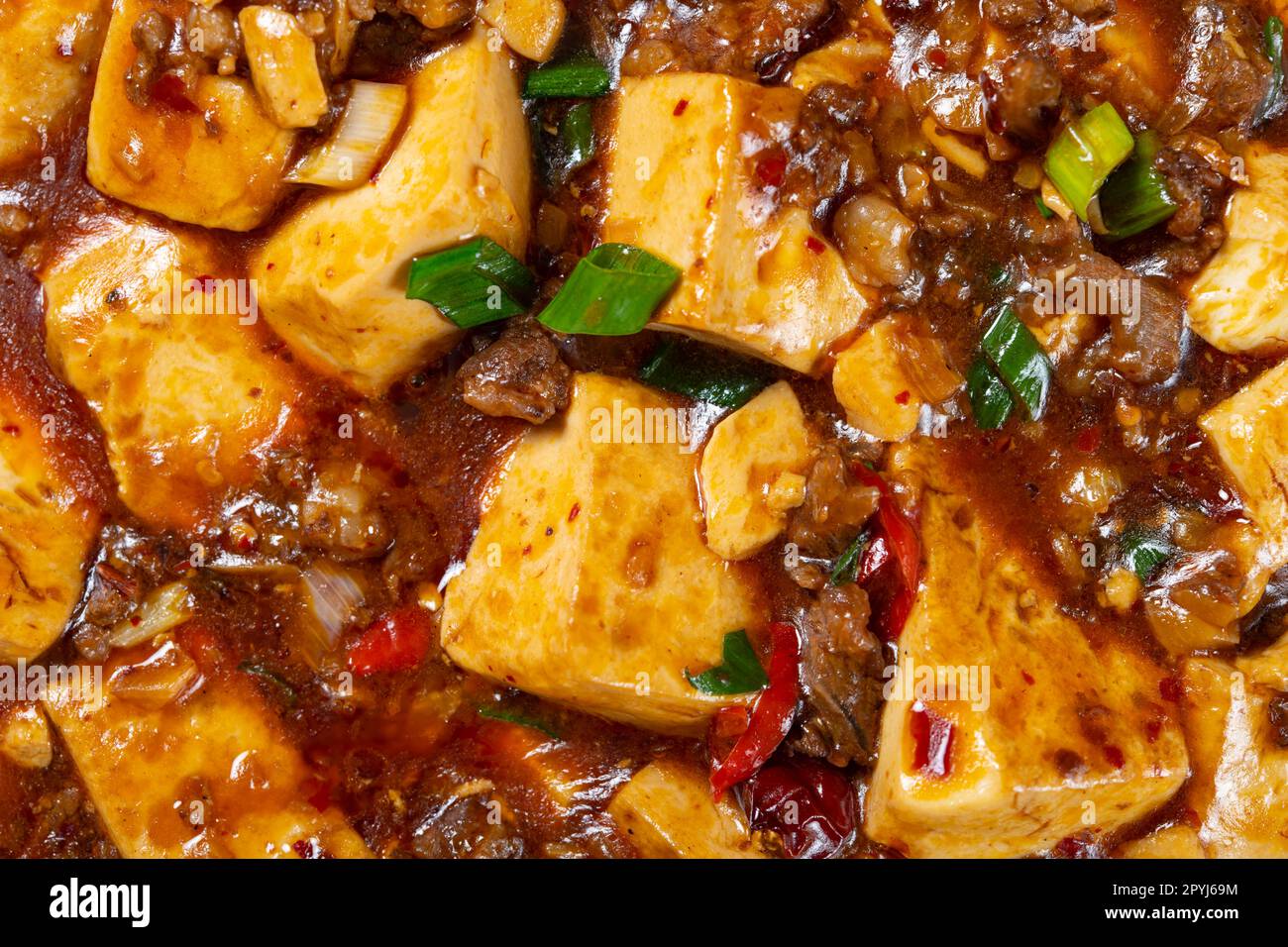 top view homemade mapo tofu close up Stock Photo - Alamy
