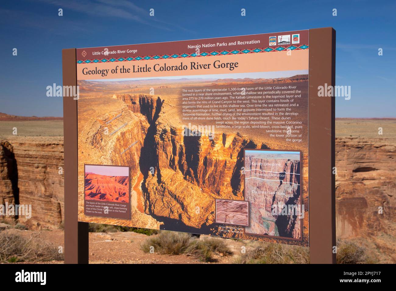 Interpretive board, Little Colorado River Gorge Tribal Park, Arizona ...