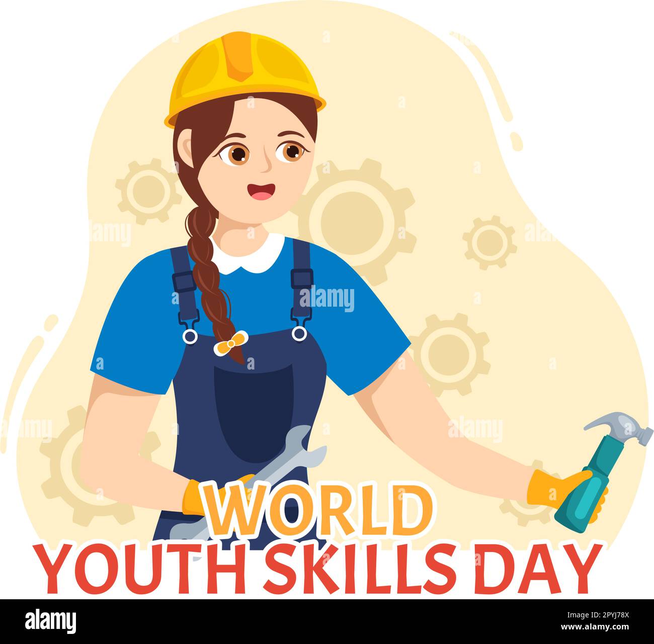 World Youth Skills Day Vector Illustration of People with Skill for ...