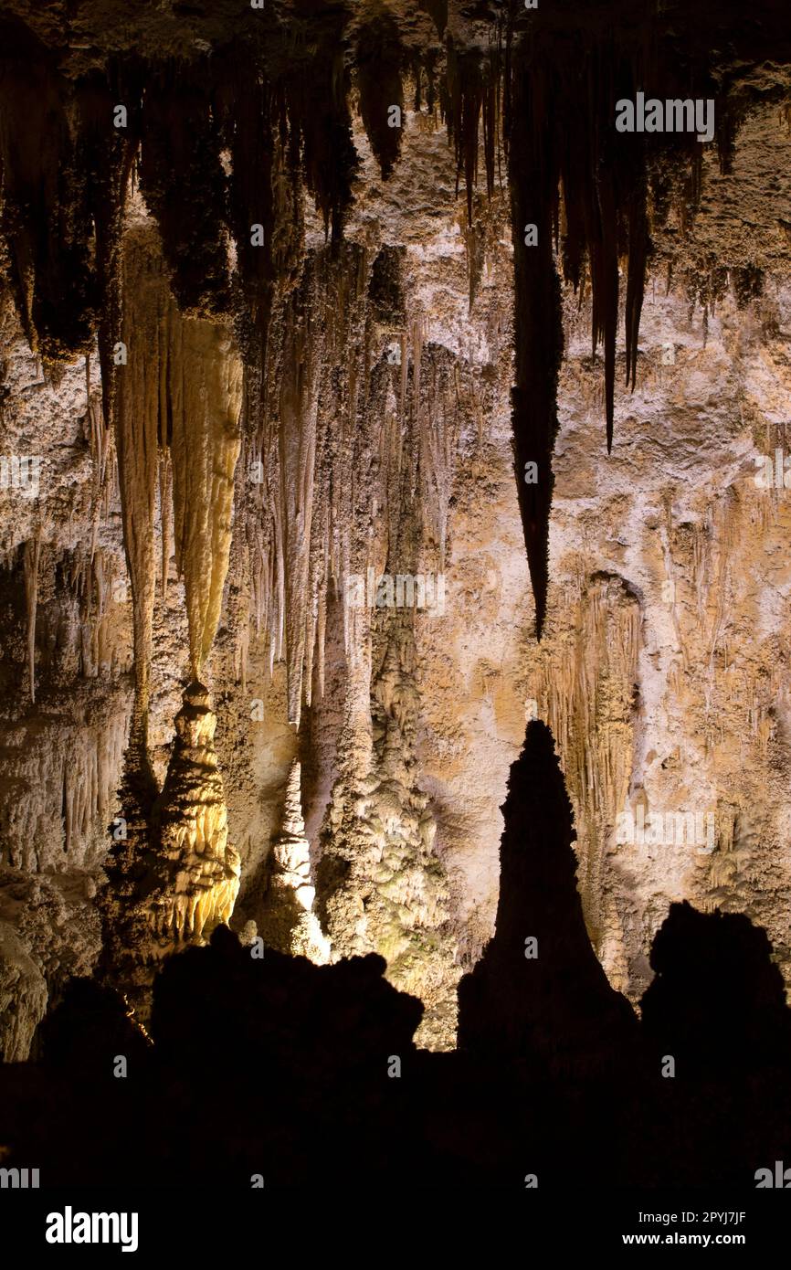 Cave formations, Carlsbad Caverns National Park, New Mexico Stock Photo ...