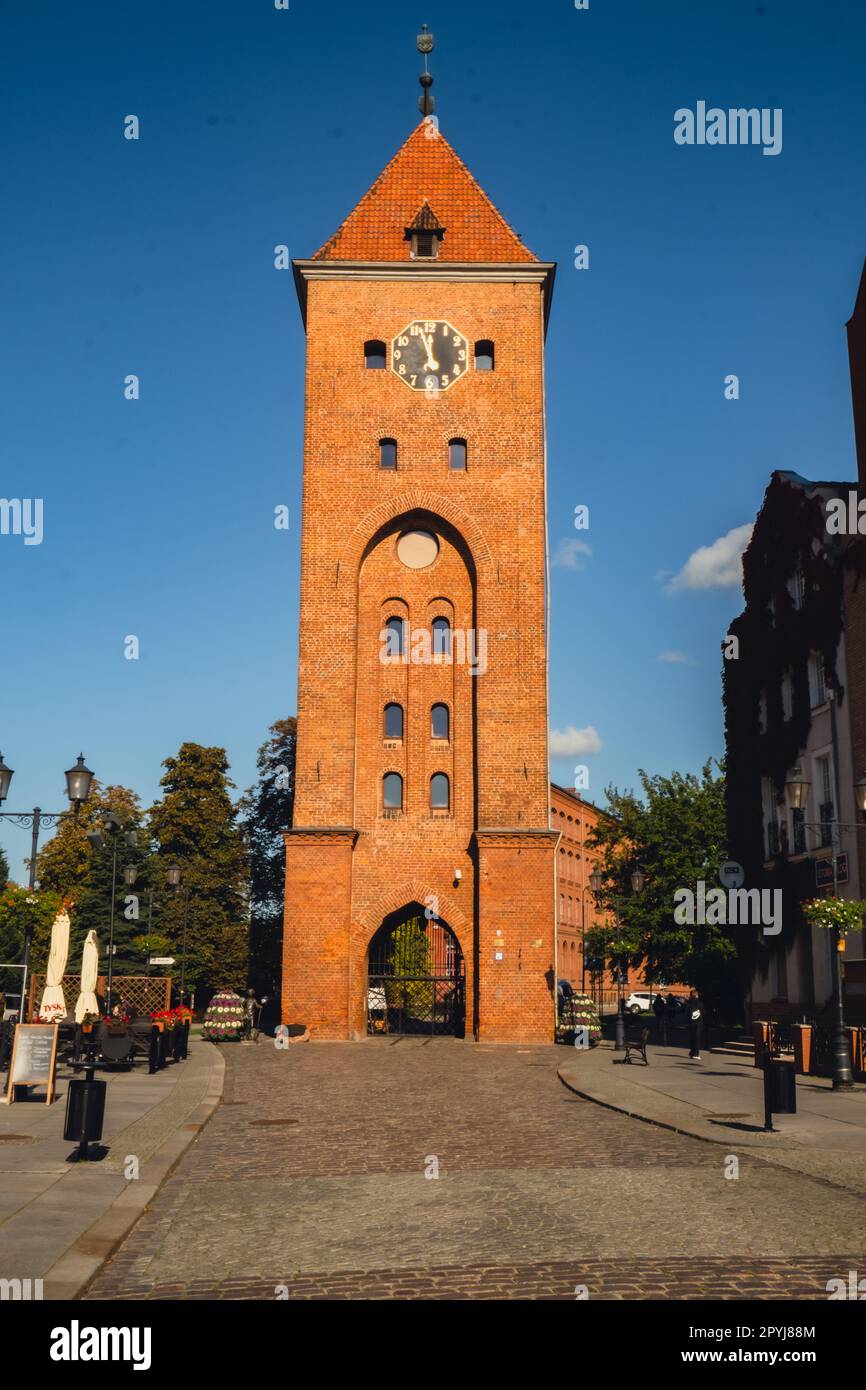 Elblag, Poland - August 2022. St. Nicholas Cathedral Gothic tower View ...