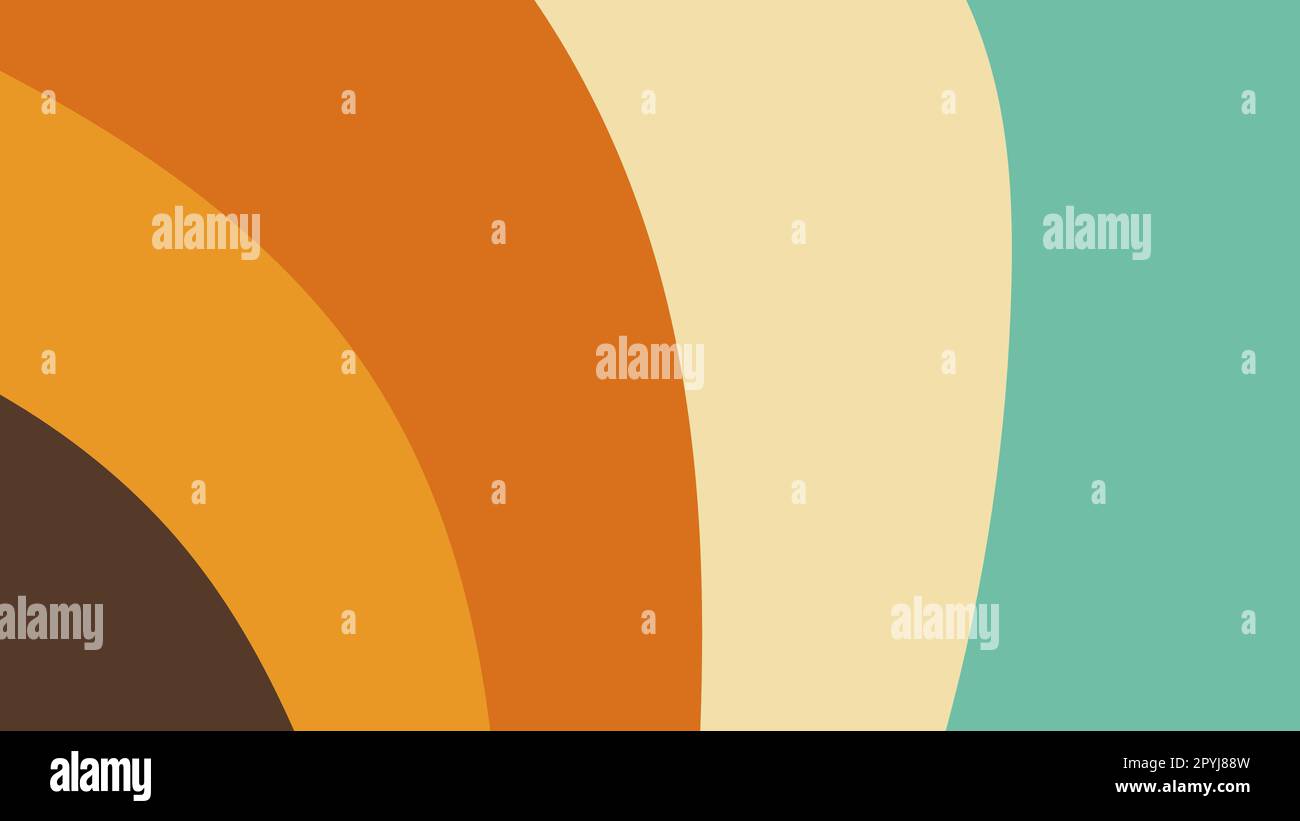 Groovy retro Vintage 70s background vector. Waves, swirl, grunge vector ...