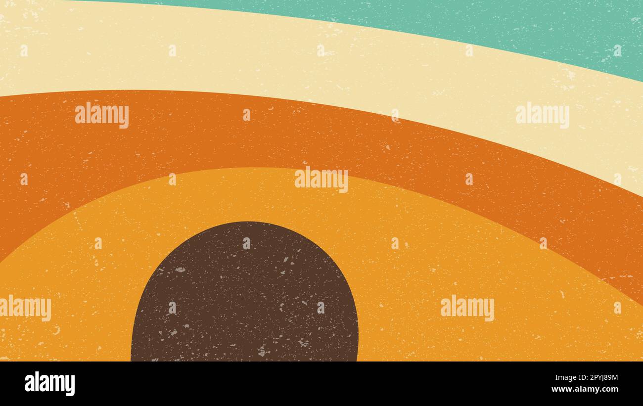 Abstract Grunge retro 70s background vector. Waves, swirl, vector ...