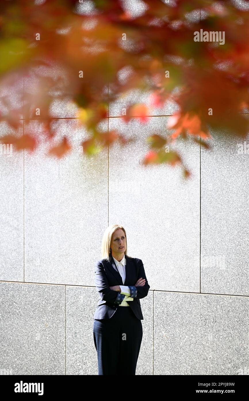 Australian Finance Minister Katy Gallagher poses for photographs at ...