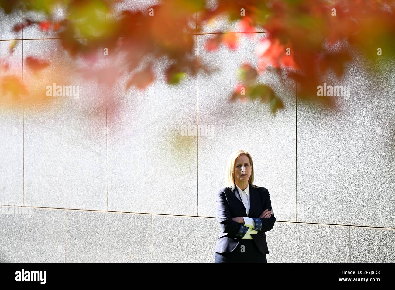 Australian Finance Minister Katy Gallagher poses for photographs at ...