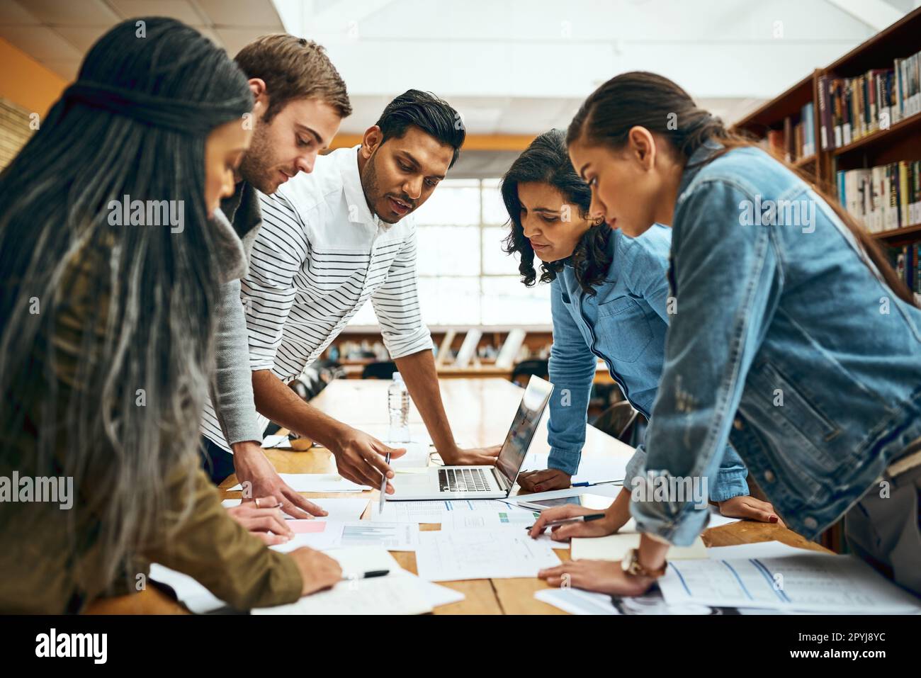 Their studies are in full swing. a group of university students ...