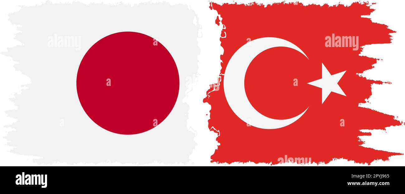 Turkey and Japan grunge flags connection, vector Stock Vector Image ...