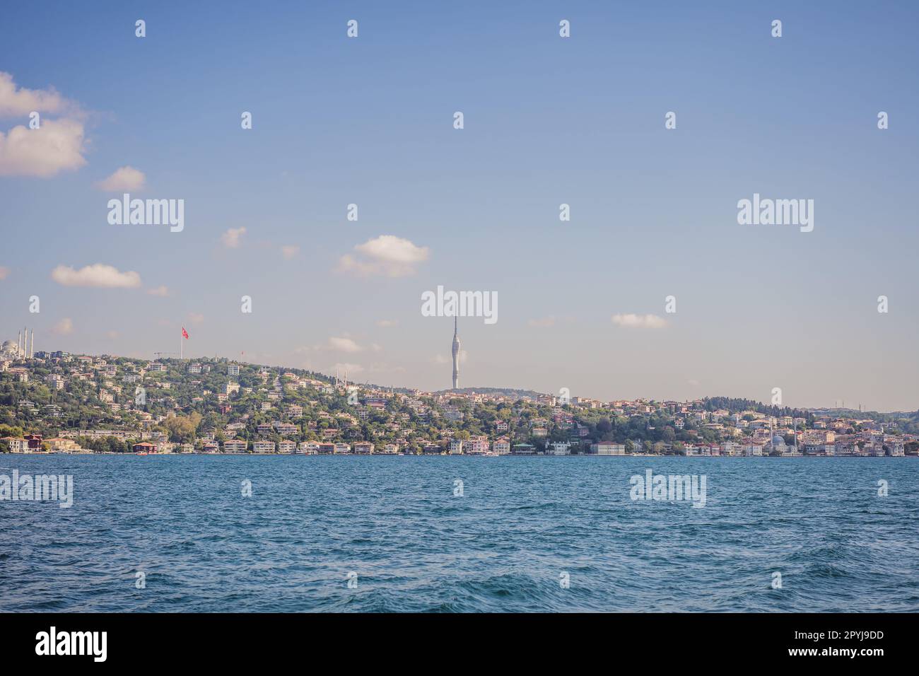 Camlica Tower TV Tower in the historical city of Istanbul, TURKEY Stock ...