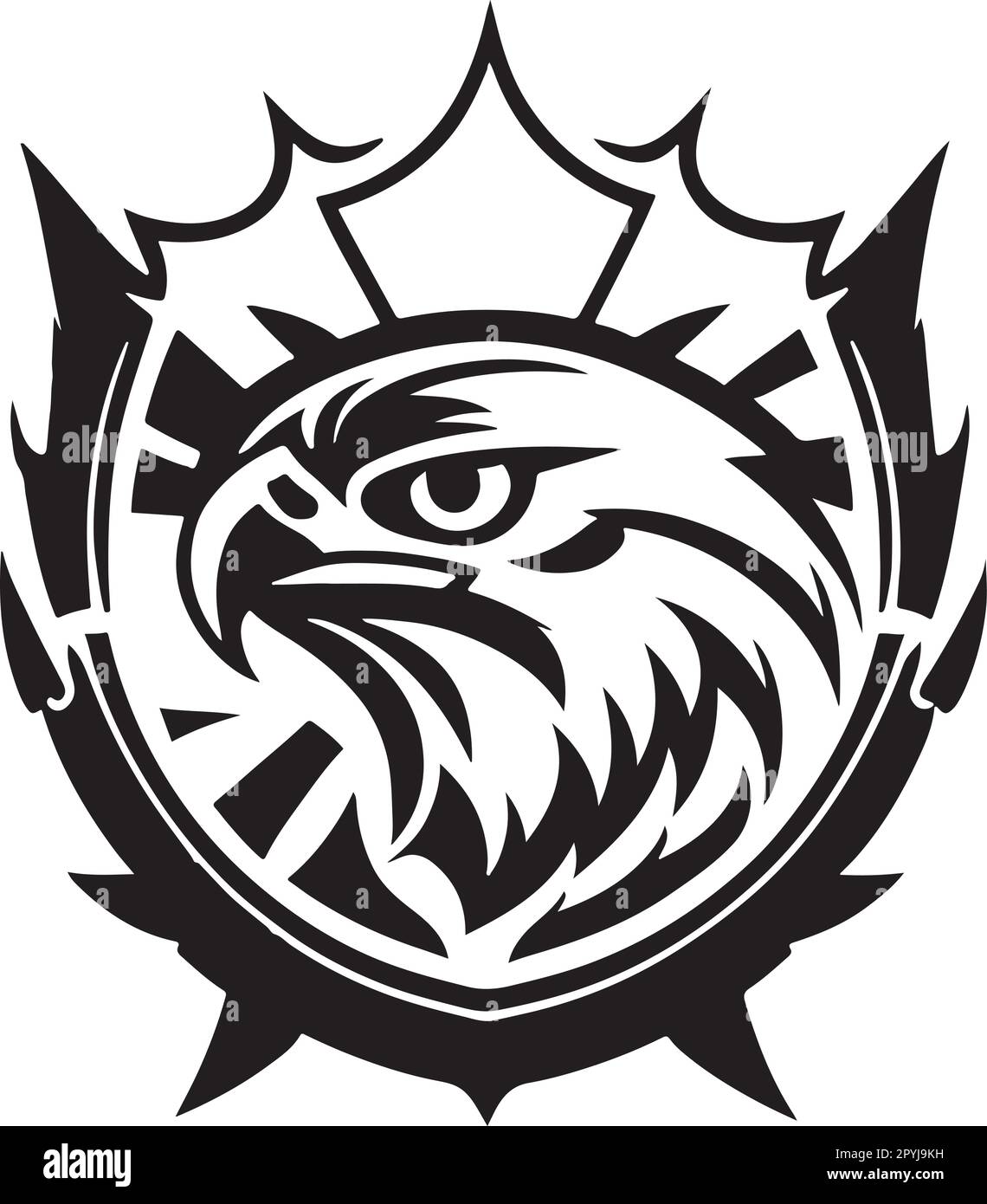 Great and powerful hawk emblem art vector Stock Vector Image & Art - Alamy