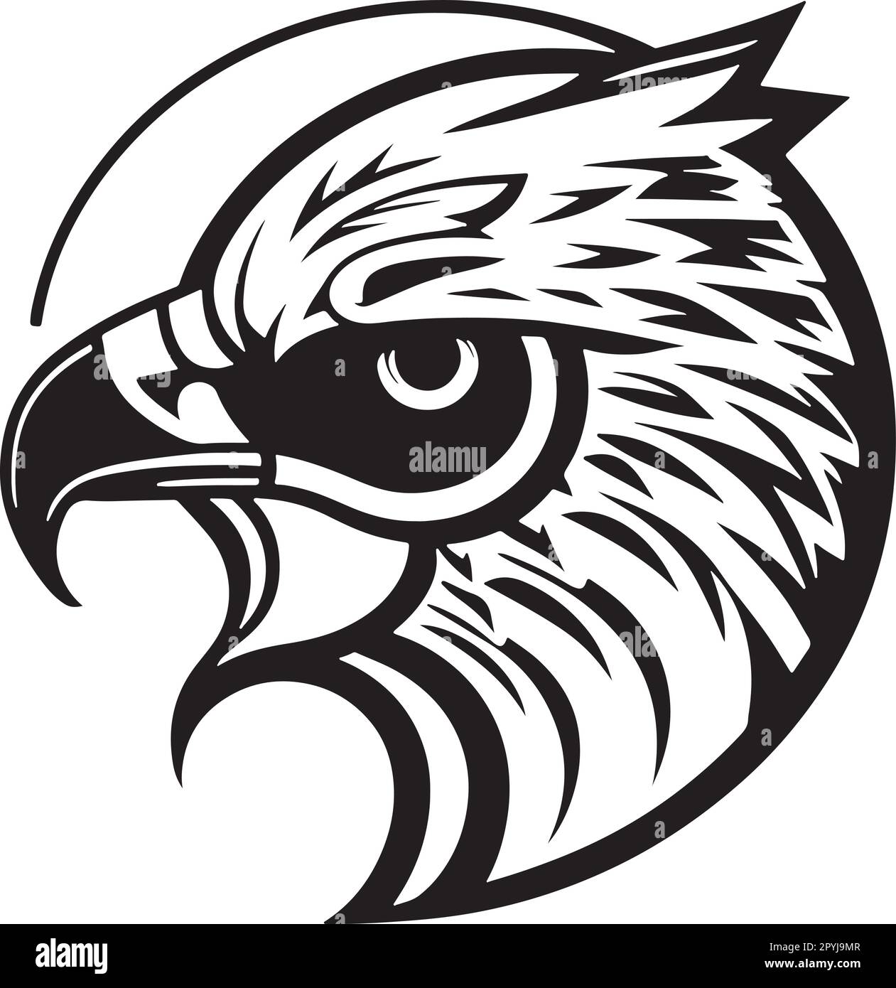 Excellent and powerful hawk emblem art vector Stock Vector Image & Art ...