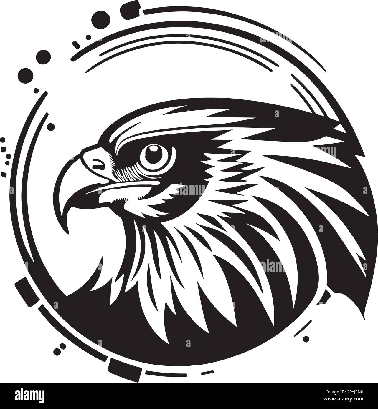 Beautiful and powerful hawk emblem art vector Stock Vector Image & Art ...