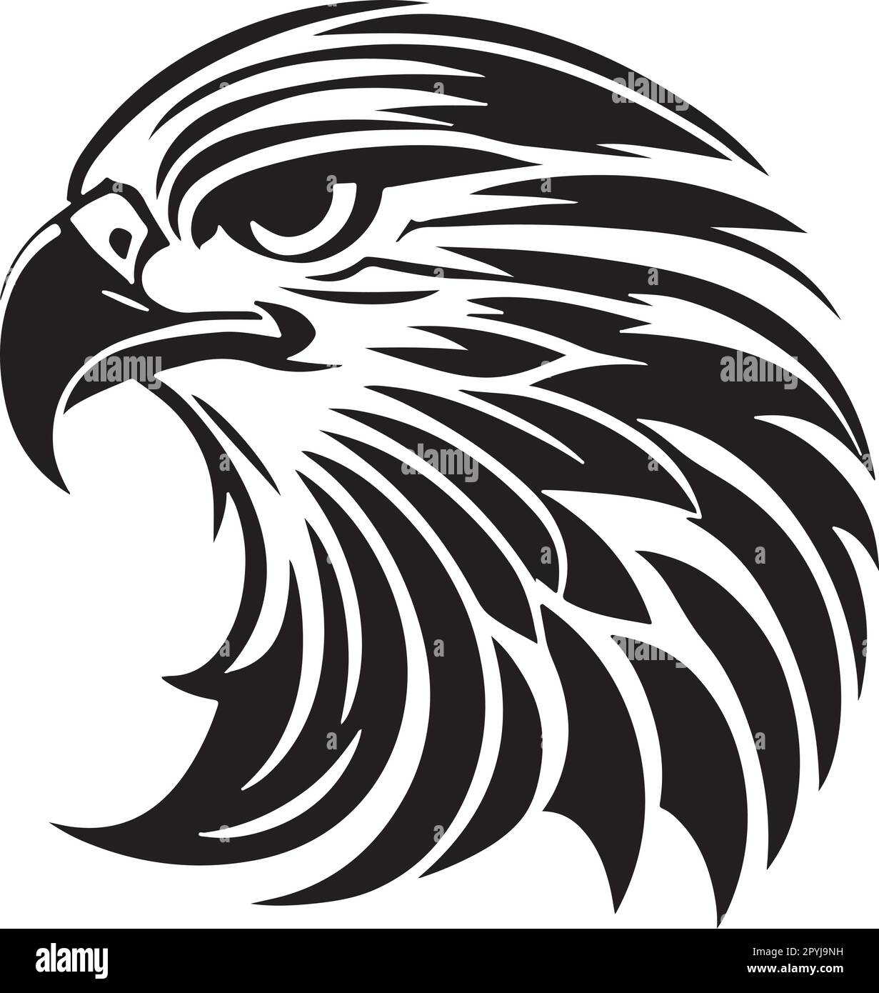 Fantastic and powerful hawk emblem art vector Stock Vector Image & Art ...