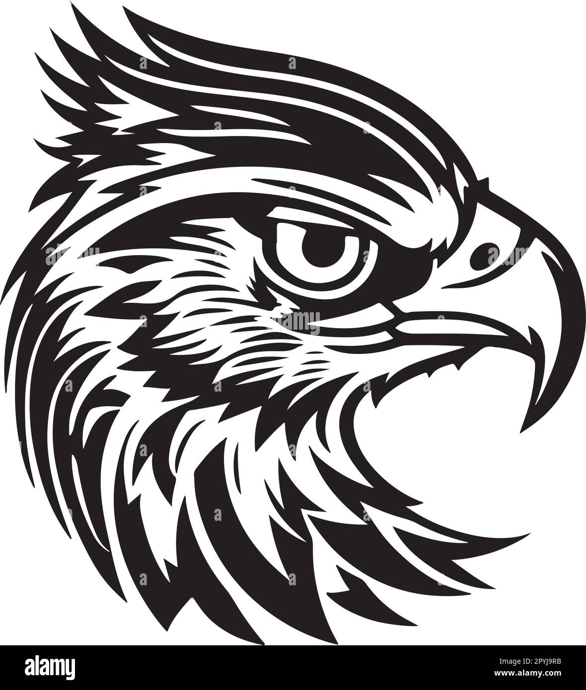 Breathtaking and powerful hawk emblem art vector Stock Vector Image ...