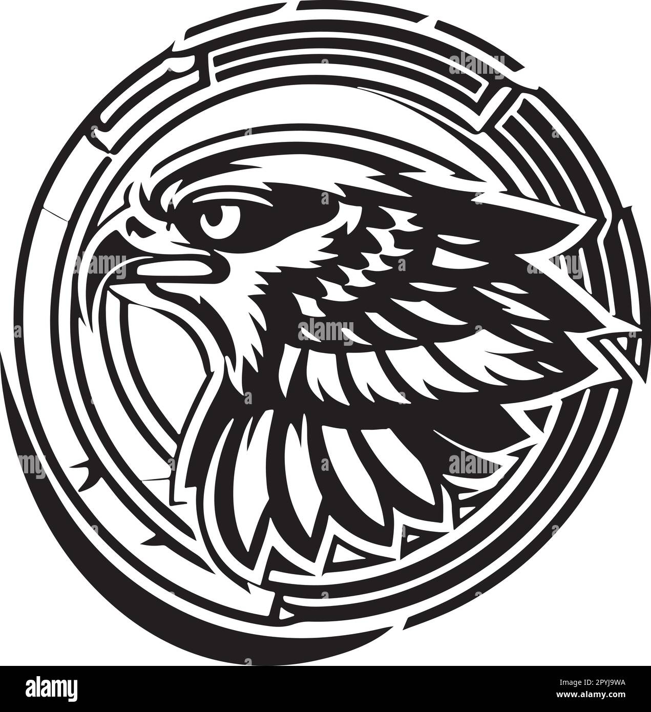 Pretty and powerful hawk emblem art vector Stock Vector Image & Art - Alamy