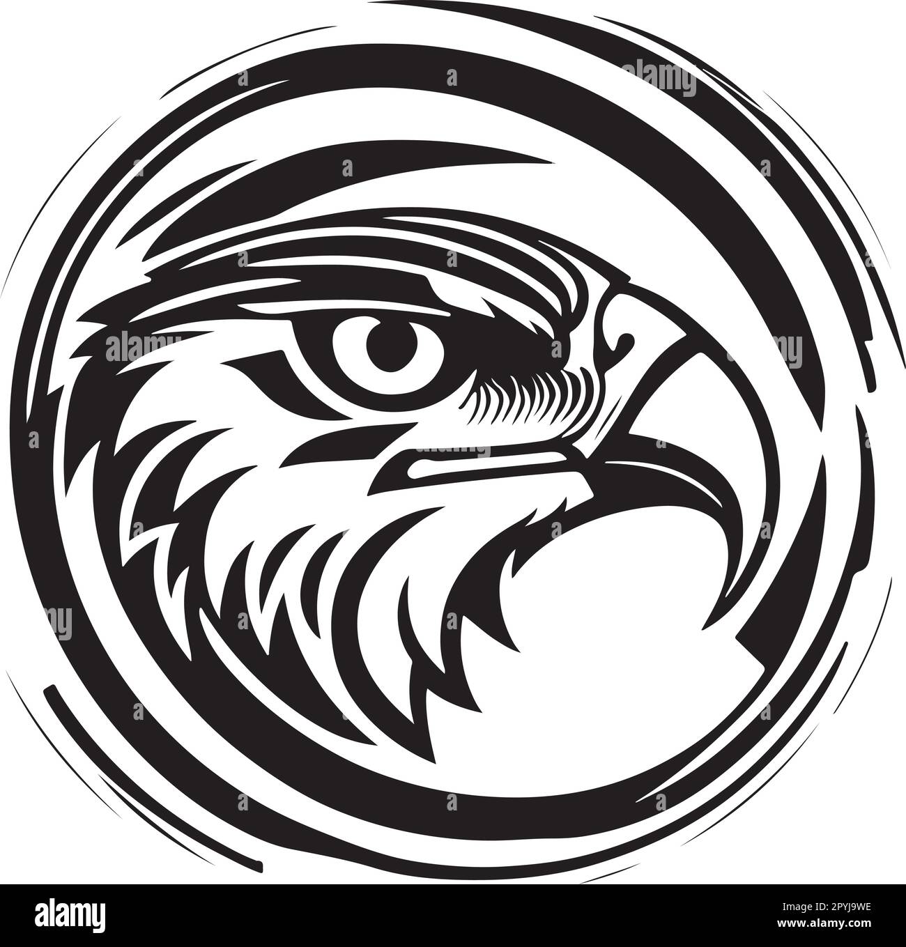 Gorgeous and powerful hawk emblem art vector Stock Vector Image & Art ...