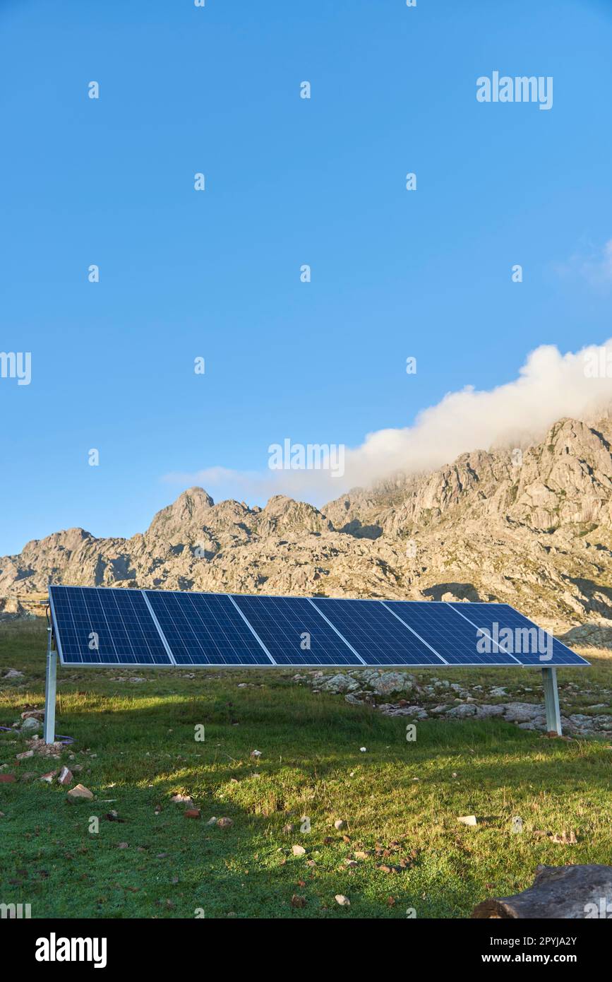 Sustainability: photovoltaic cells, solar panels, for the electricity ...