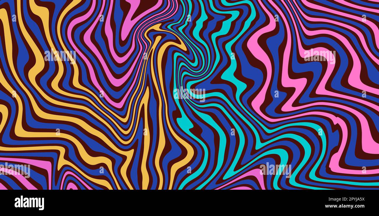 Colorful Retro Trippy Background Groovy Vintage Psychedelic Wallpaper