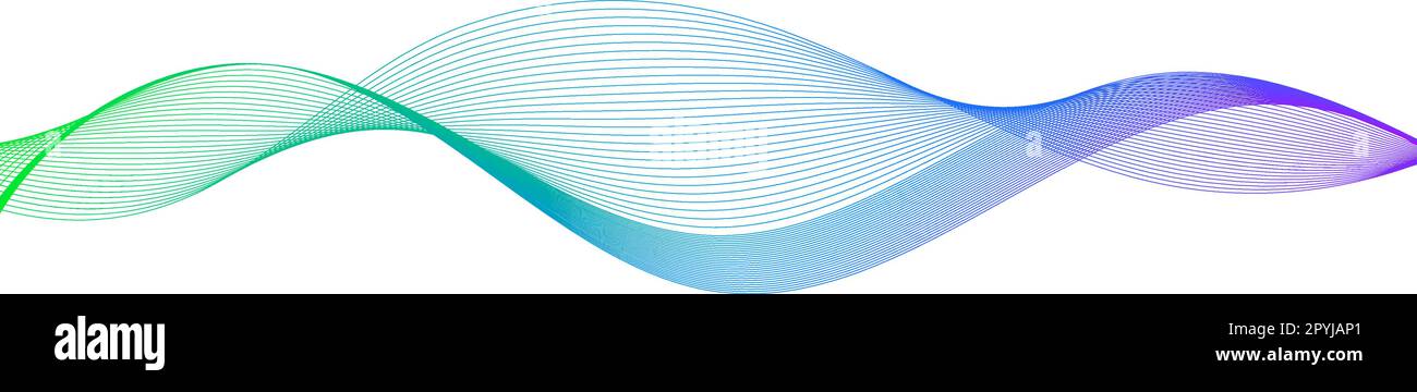 Smooth flowing wave lines. Abstract curved wavy stripes. Light green ...