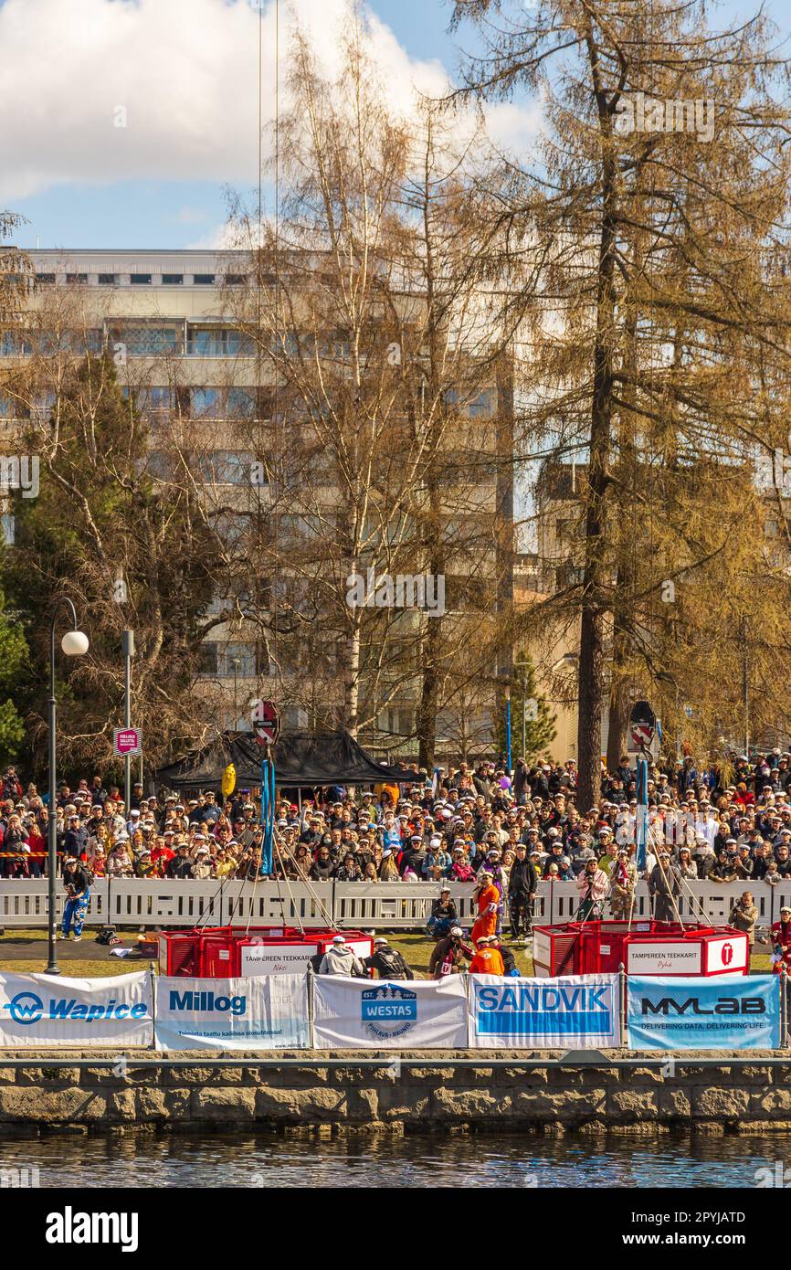Dipping the fresh polytechnic students in Tammerkoski rapid as a ...