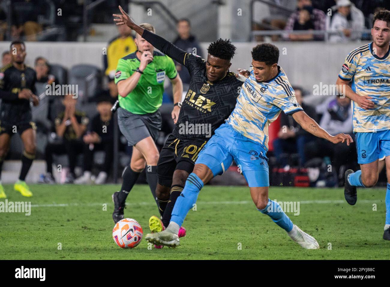 Philadelphia Union defender Nathan Harriel (26) and LAFC midfielder ...