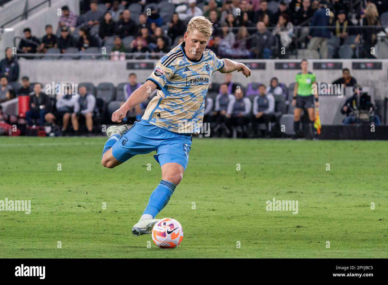 Philadelphia Union defender Jakob Glesnes (5) sends a pass during a ...