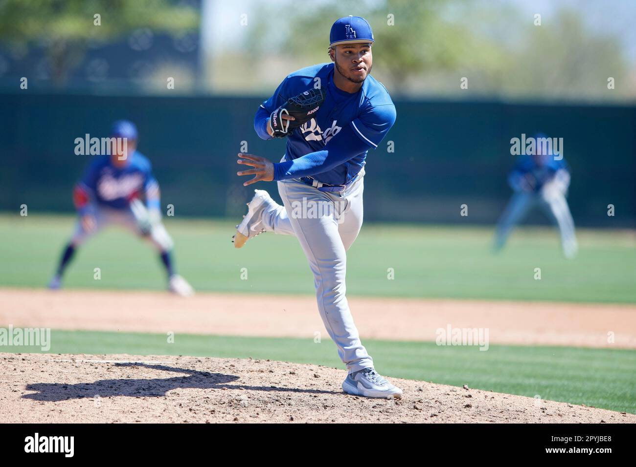 Los Angeles Dodgers pitcher Franklin De La Paz (67) during an Extended ...