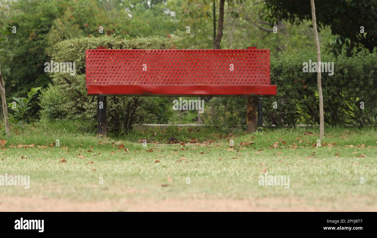 sitting bench on a park ground Stock Photo - Alamy