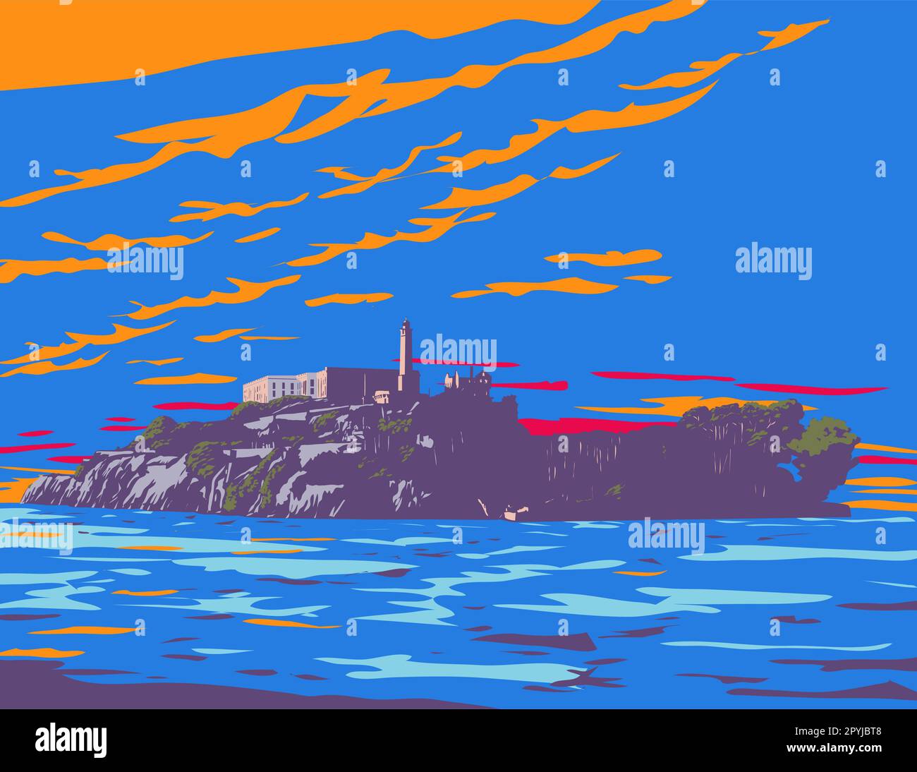 Alcatraz island poster hi-res stock photography and images - Alamy