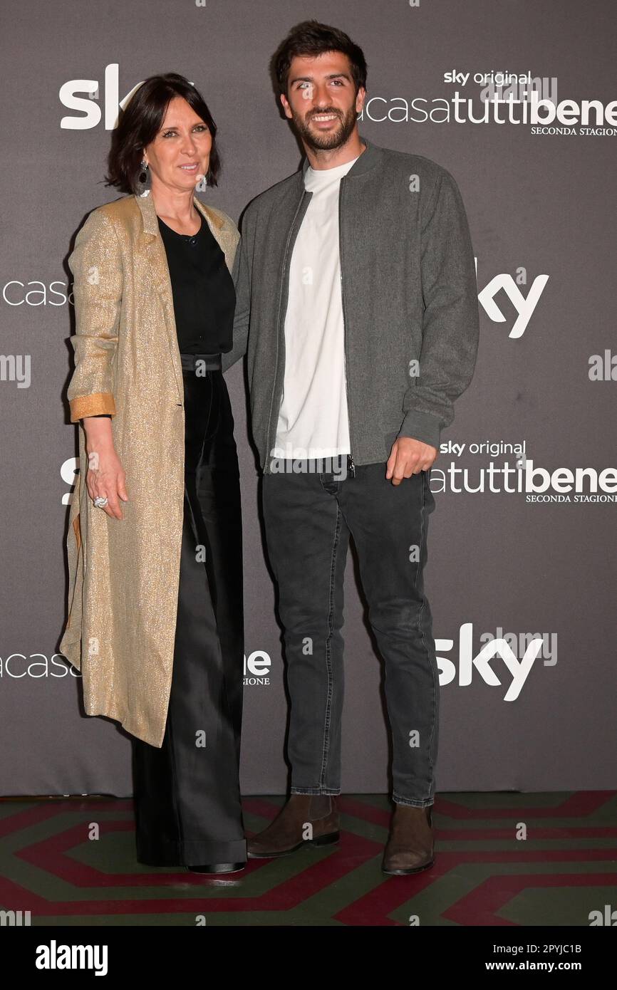 Rome, Italy. 03rd May, 2023. Raffaella Leone (L) and Federico Polimanti (R) attend the photocall ...