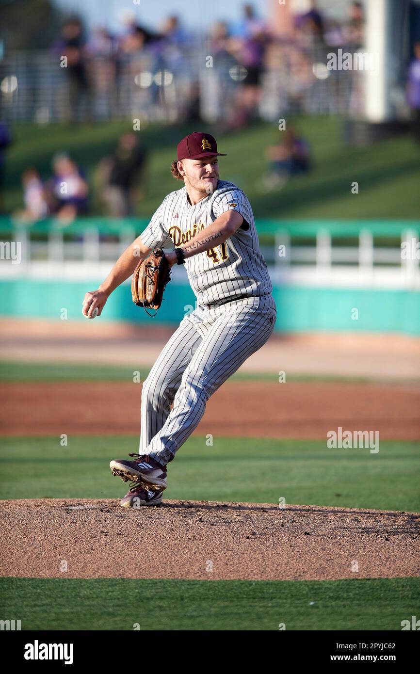 Arizona State Sun Devils starting pitcher Matt Tieding (47) during a ...