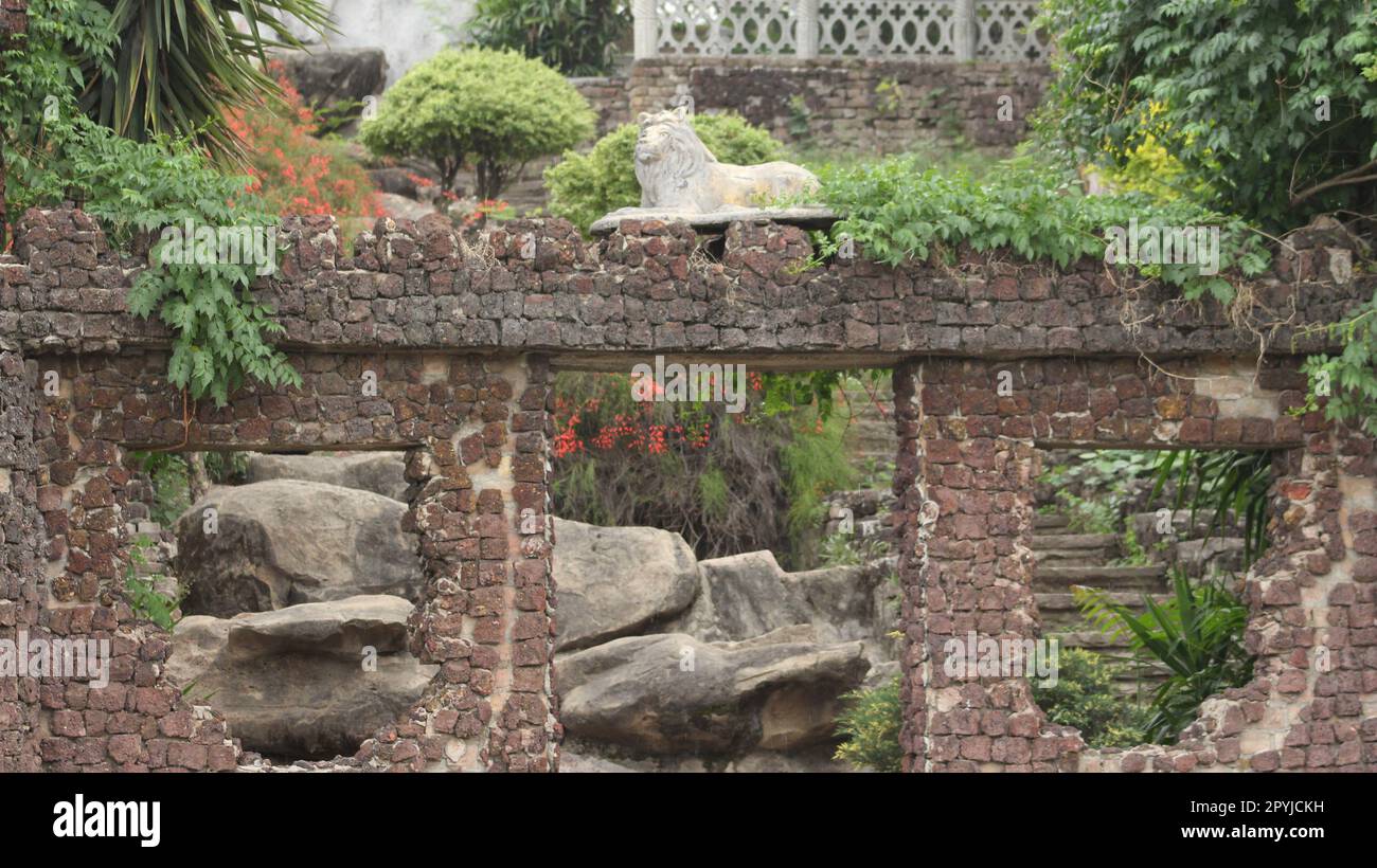 brick fort design view and background Stock Photo - Alamy