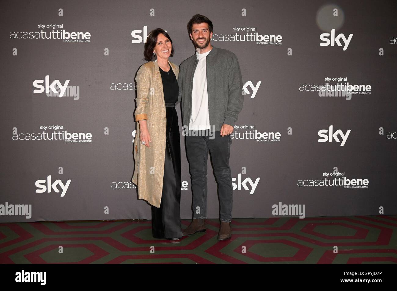 Rome, Italy. 03rd May, 2023. Raffaella Leone (L) and Federico Polimanti (R) attend the photocall ...