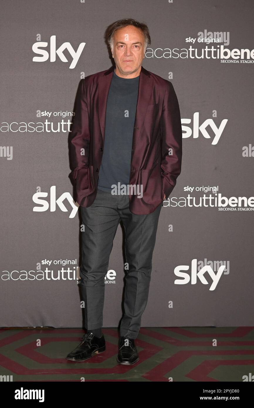 Rome, Italy. 03rd May, 2023. Francesco Acquaroli attends the photocall of Sky series "A casa ...