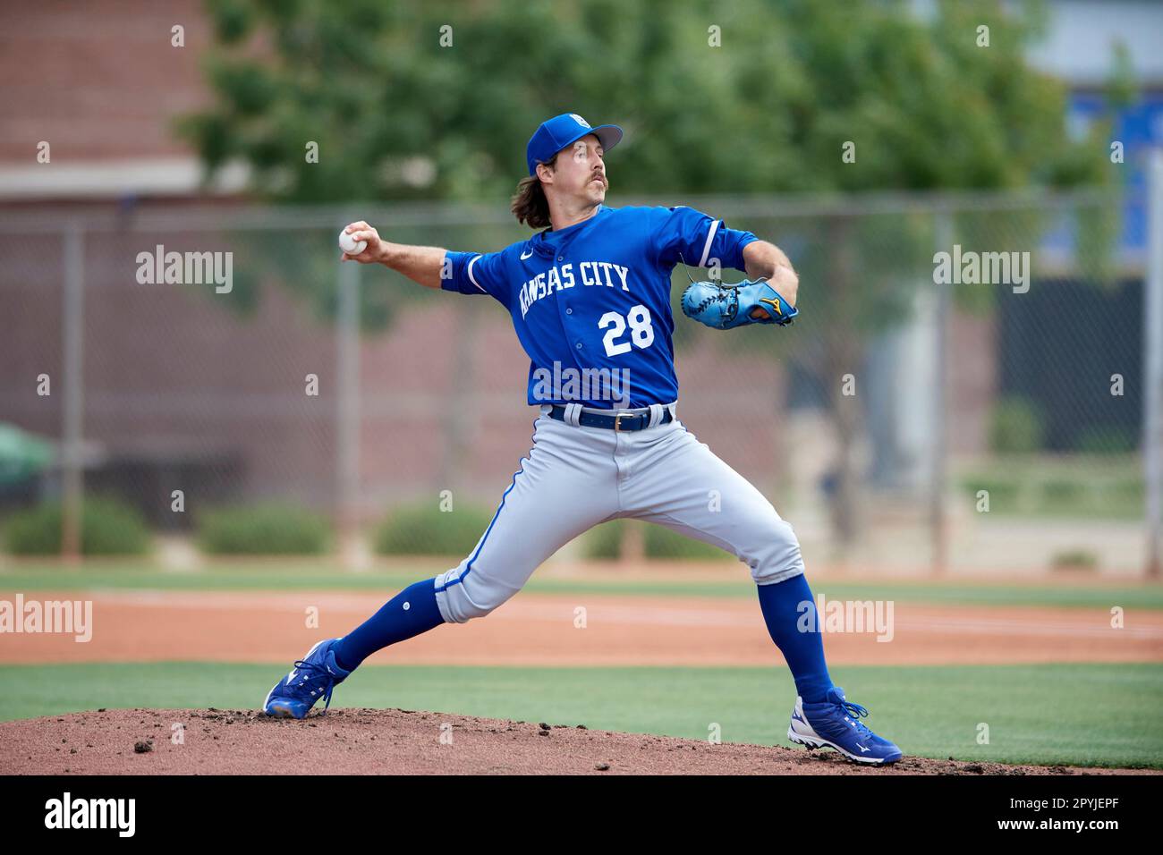 Kansas City Royals starting pitcher Daniel Mengden (28) during an ...