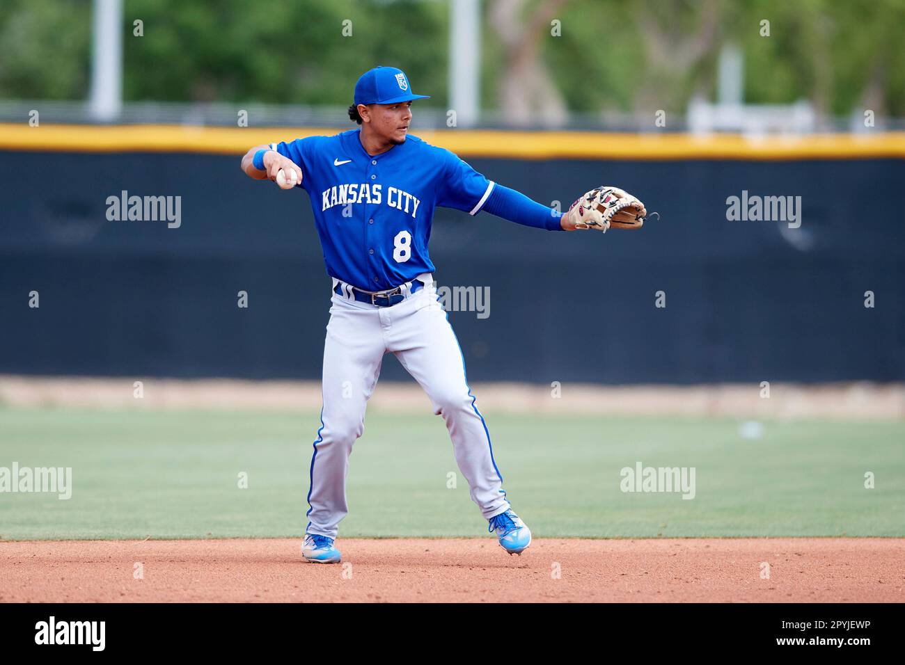 Second baseman Ryan Cepero (8) of the Kansas City Royals during an ...
